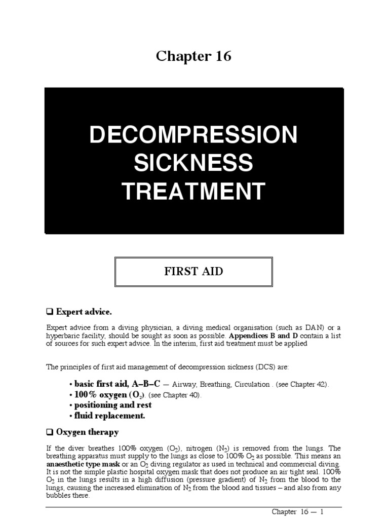 Decompression Sickness Treatment | PDF | Scuba Diving | Underwater Diving