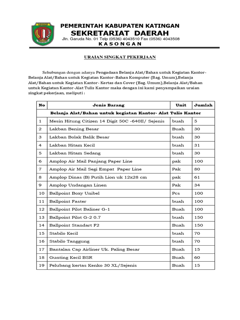 Uraian Pekerjaan nss | PDF