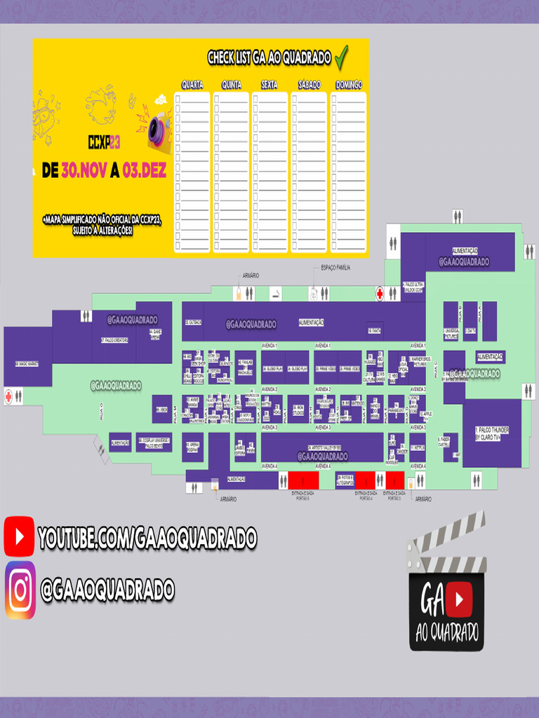 Mapa Ga Ao Quadrado - CCXP 2023 - A4 | PDF