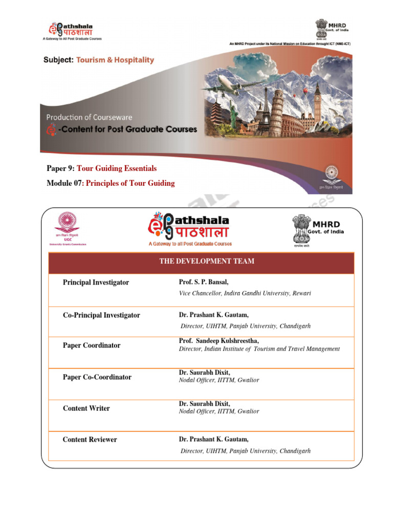 Tour Guiding Essentials: Principles of Tour Guiding: Paper 9 | PDF ...