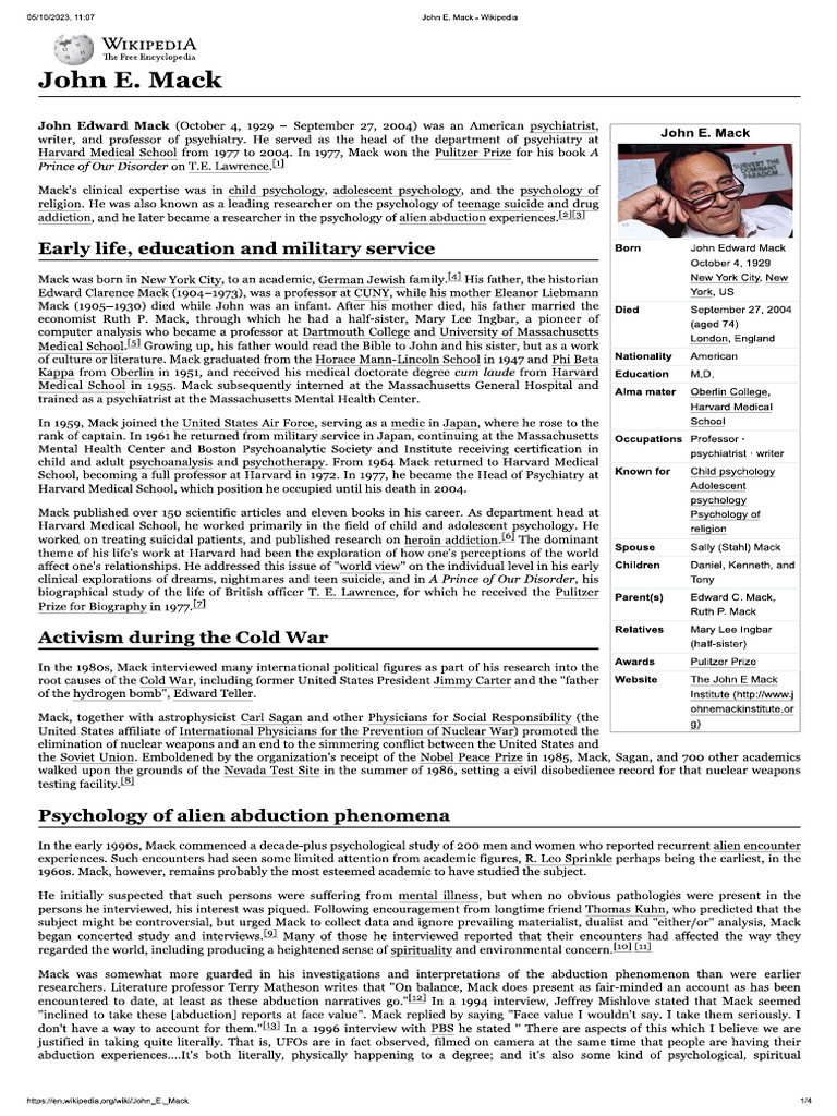 John E Mack (2) | PDF