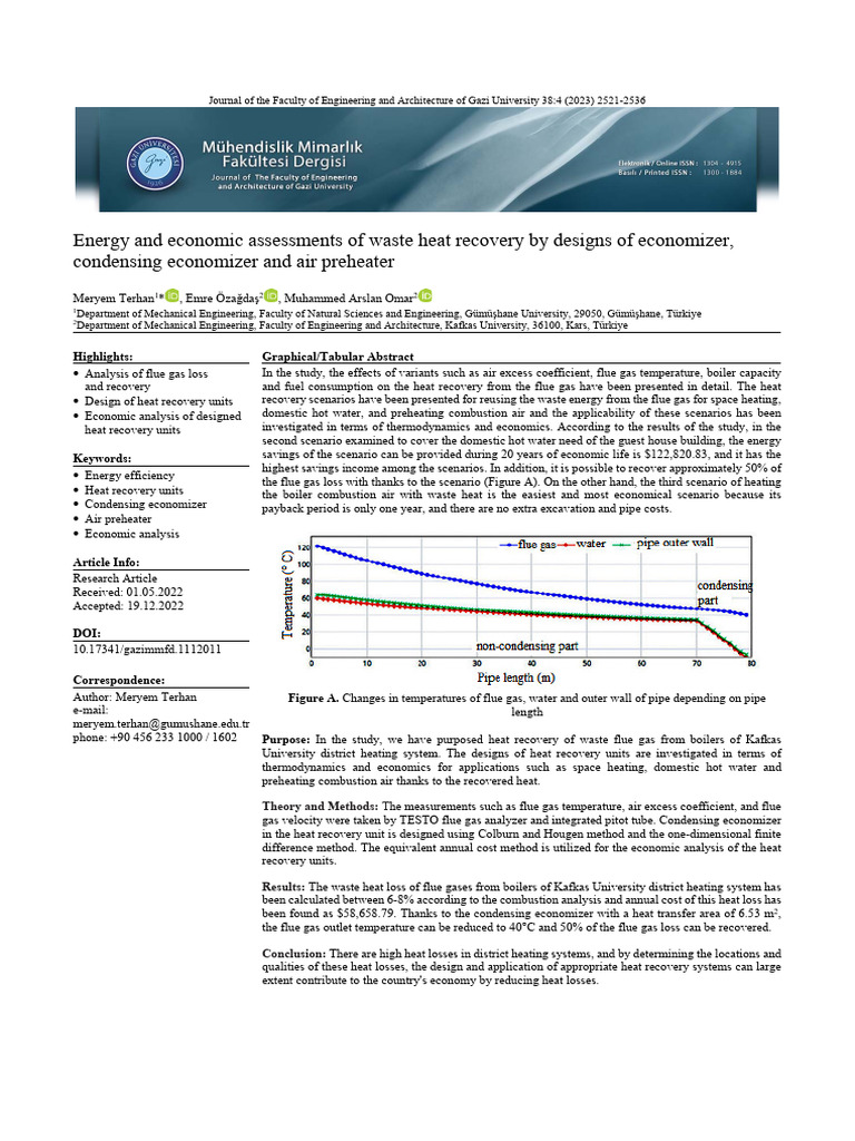 Energy and Economic Assessments of Waste Heat Reco | PDF | Heat | Water ...