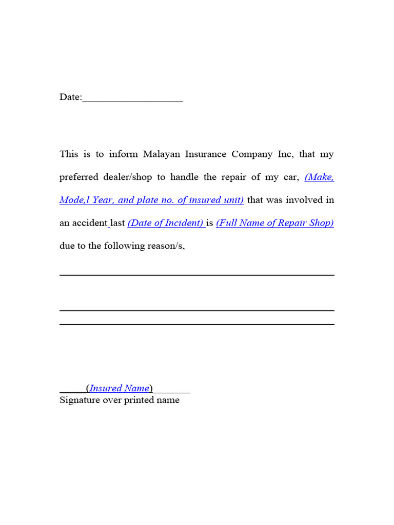 Letter of Preferred Shop | PDF