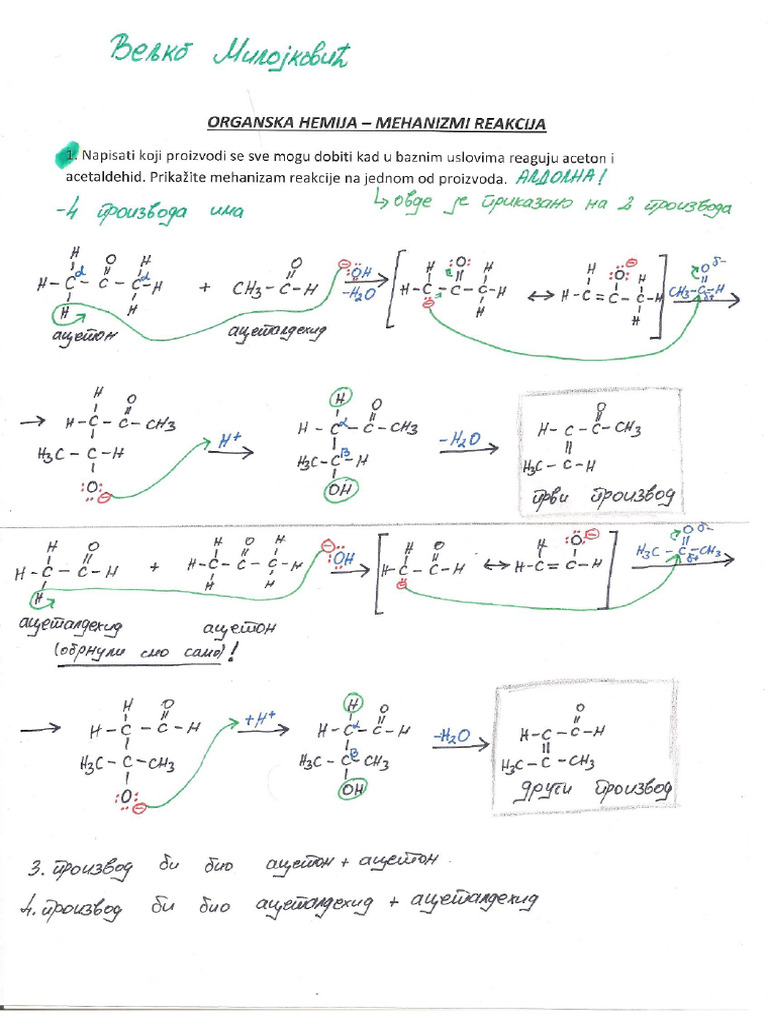 Organska Hemija Rešeni Mehanizmi | PDF