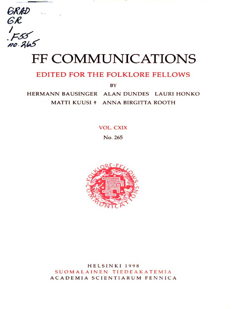 (FF Communications, No. 265-266) Gopala Naika - Lauri Honko - The Siri ...