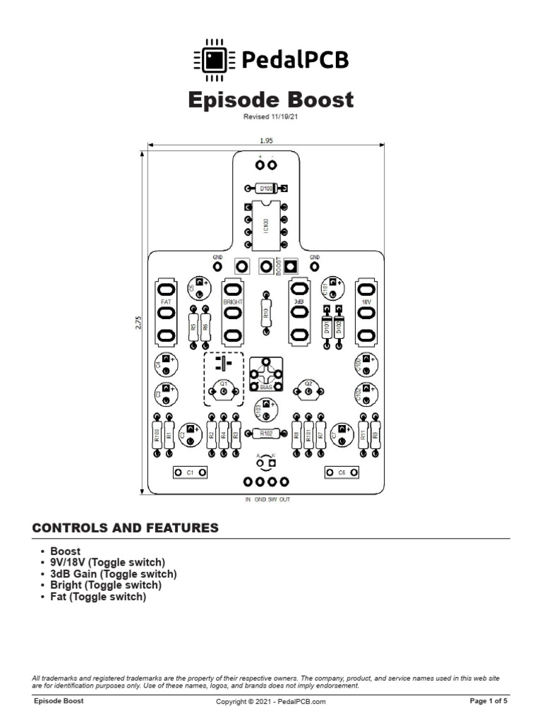 Episode PedalPCB 1 | PDF | Design | Manufactured Goods