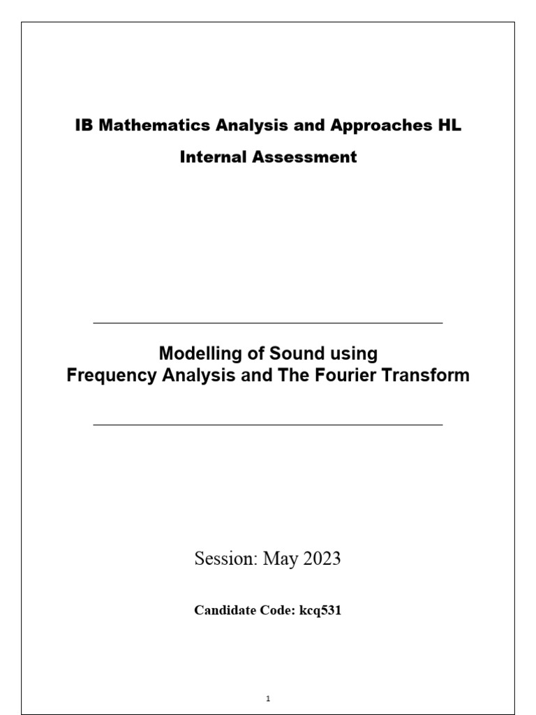 Math IA Consolidated | PDF | Sound | Equalization (Audio)