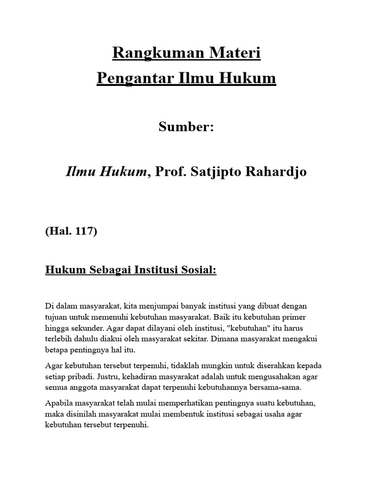 Rangkuman Materi PIH Pt. 1 | PDF