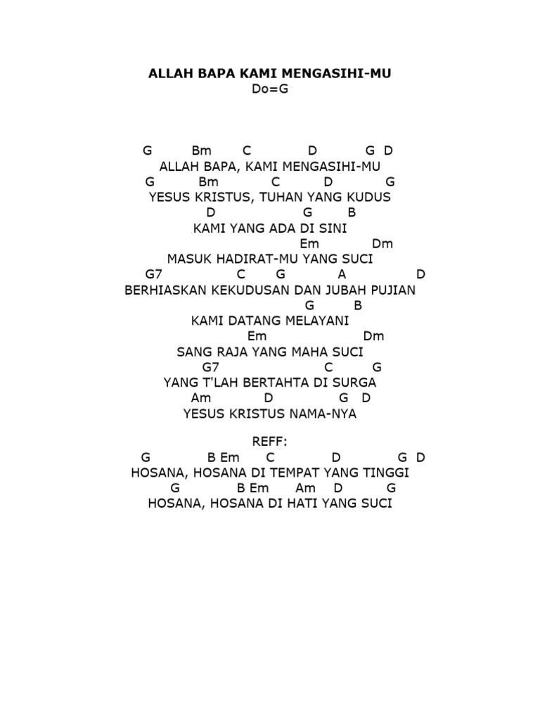 Allah Bapa Kami Mengasihi | PDF