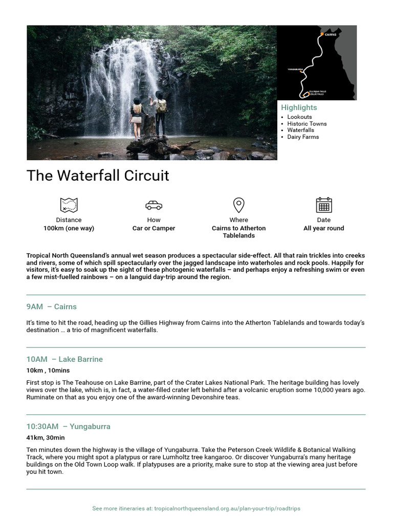 The Waterfall Circuit Itinerary | PDF