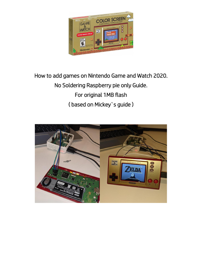 No Soldering Guide RaspberryPi Only To Add Games On Game and Watch V1 | PDF | Computer File ...
