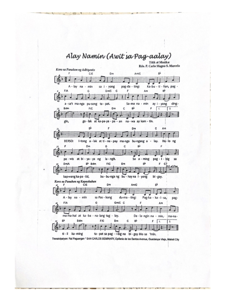 Alay Namin Awit Sa Pag-Aalay | PDF