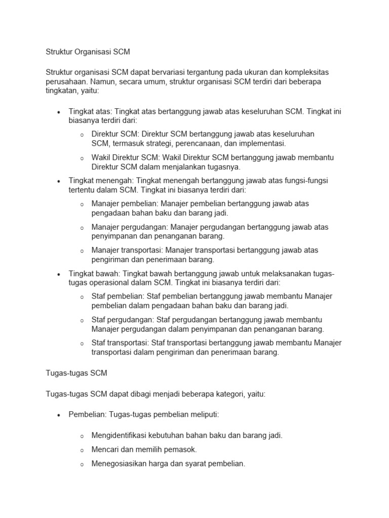 Struktur Organisasi SCM | PDF