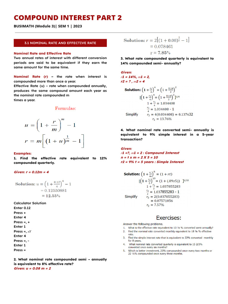 Module 3 - Busimath | PDF | Interest | Compound Interest