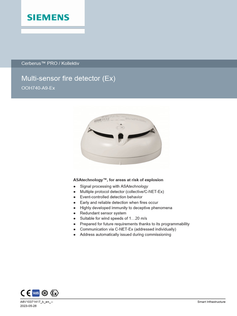 A6V10444410 - Multi-Sensor Fire Detector - en | PDF | Sensor | Smoke