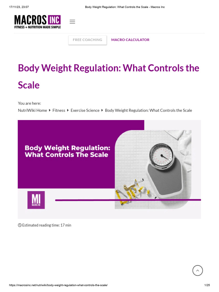 Body Weight Regulation Explained | PDF | Leptin | Adipose Tissue