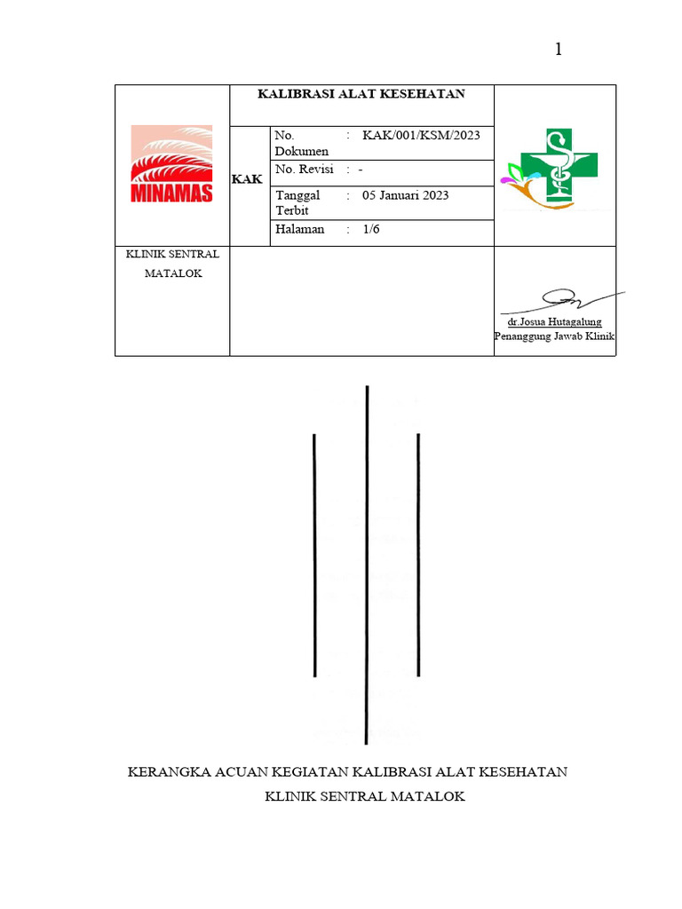 Kak Kalibrasi Alat Kesehatan | PDF | Teknologi & Rekayasa
