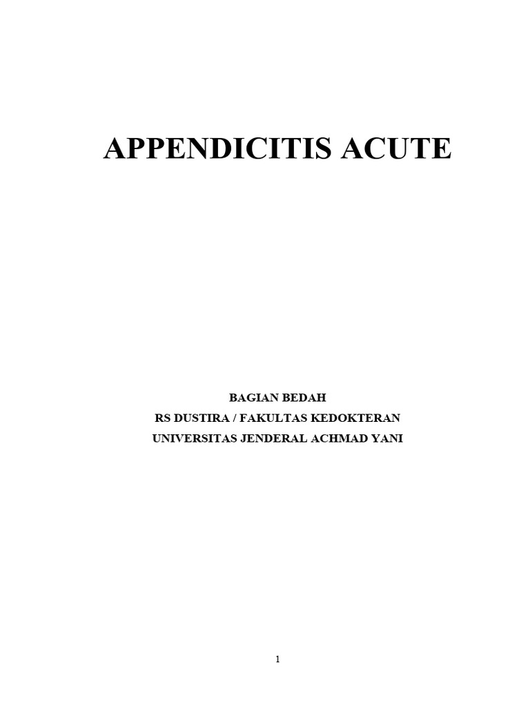 Appendicitis Akut | PDF