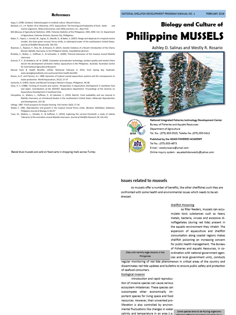 Philippine Mussel Farming Guide | PDF | Mussel | Spawn (Biology)