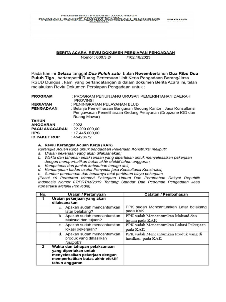 Kertas Kerja Reviu DPP - Jasa Konsultansi | PDF | Bisnis