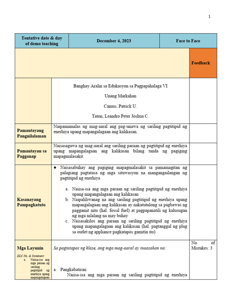 2r 1 Camus Taton Lesson Plan | PDF