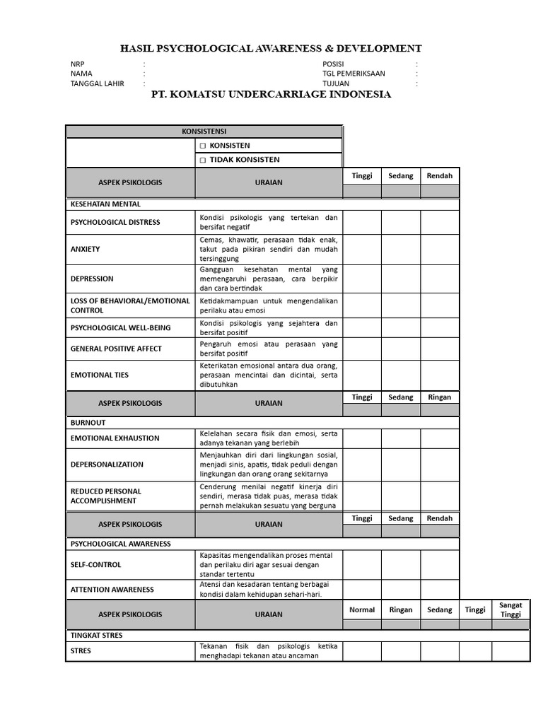 Draft Psikogram KUI | PDF