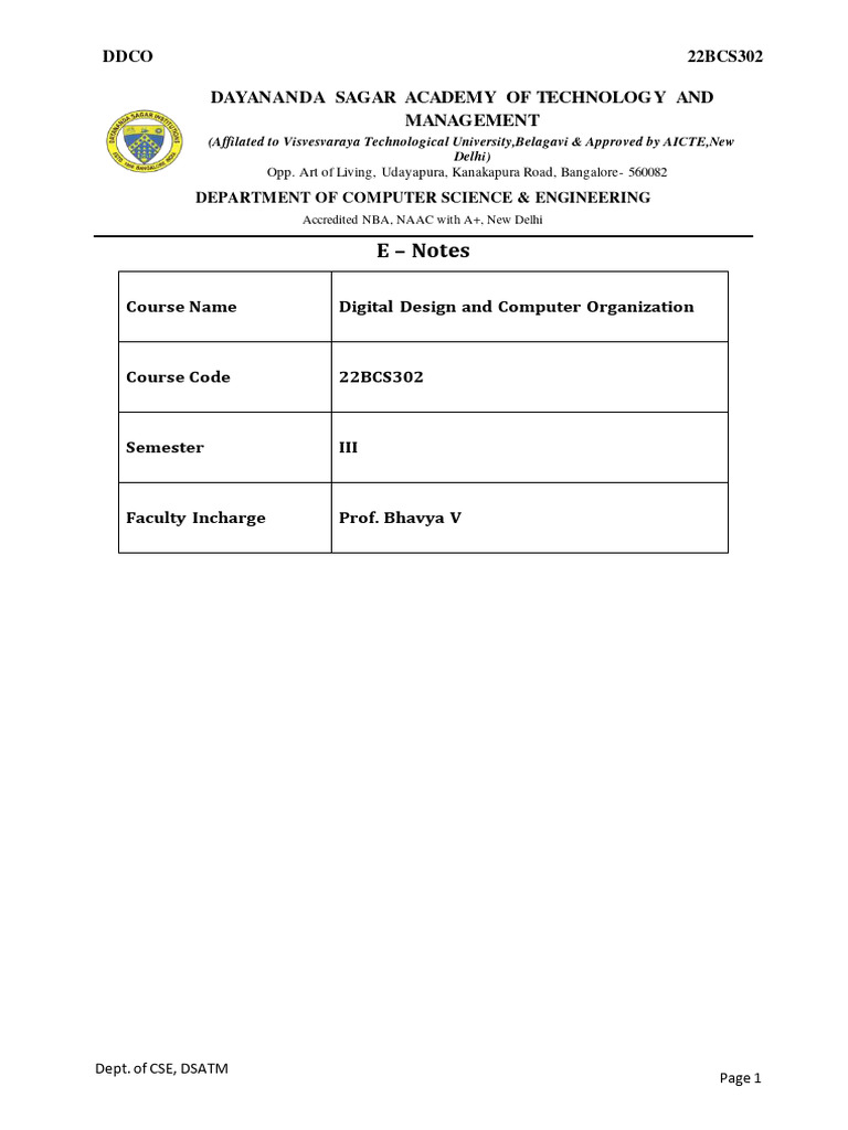 Ddco Module 1 | PDF | Hardware Description Language | Logic Gate