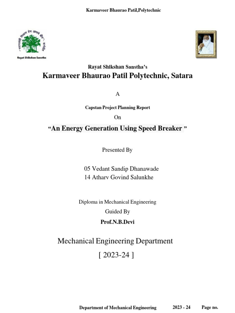 CPP Energy Generation Using Speed Breaker L | Download Free PDF | Gear | Torque