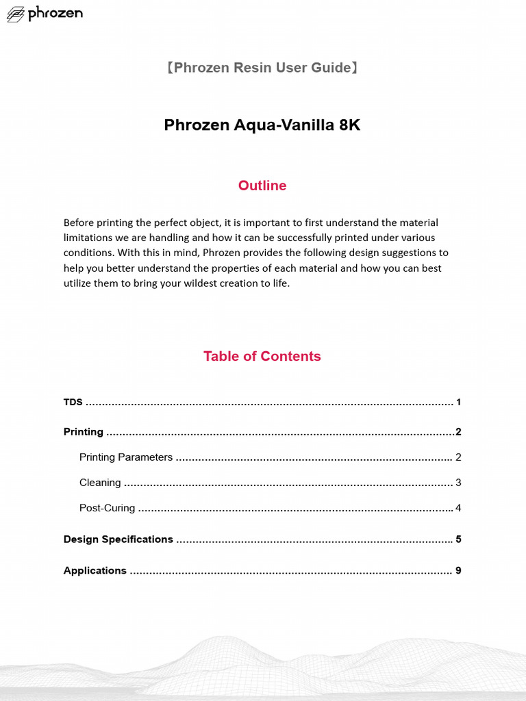 User Guide - Aqua-Vanilla 8K Resin | PDF | Strength Of Materials ...