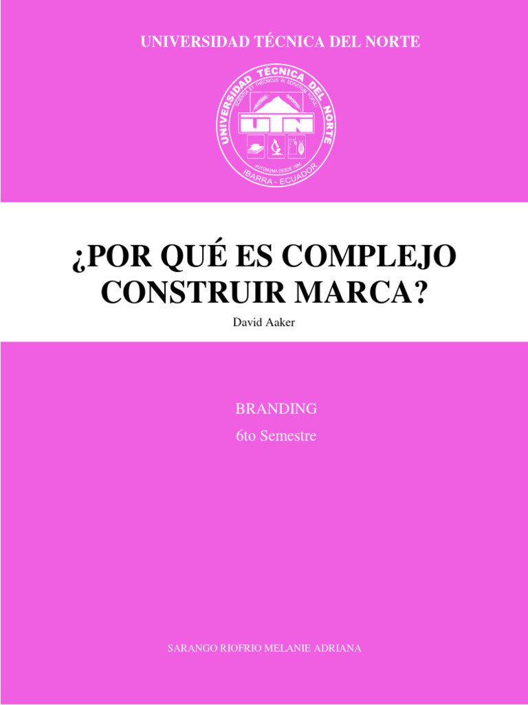 Sarango - Melanie - Por Qué Es Complejo Construir Marca | PDF | Marca ...