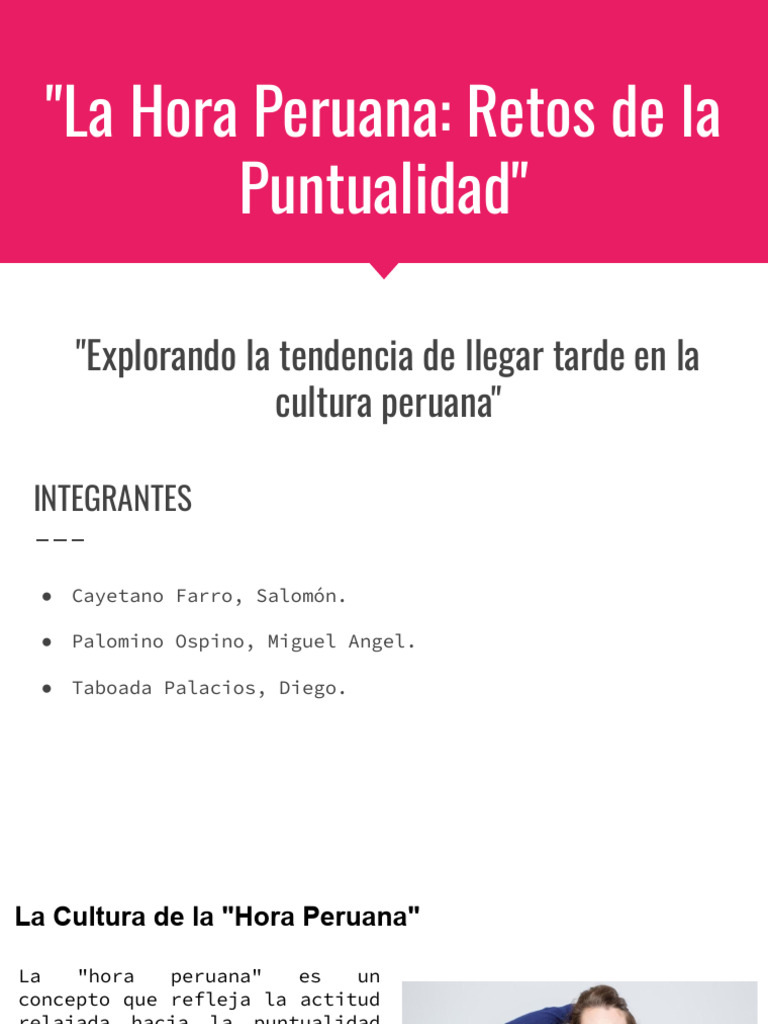 La Hora Peruana - Retos de La Puntualidad | Descargar gratis PDF | Estrés (biología) | Sicología