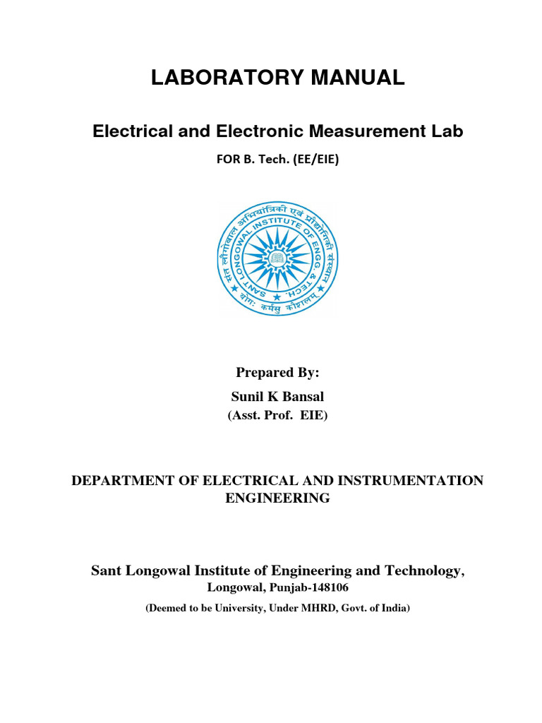 Electrical Measurement Lab Manual | PDF | Inductor | Inductance