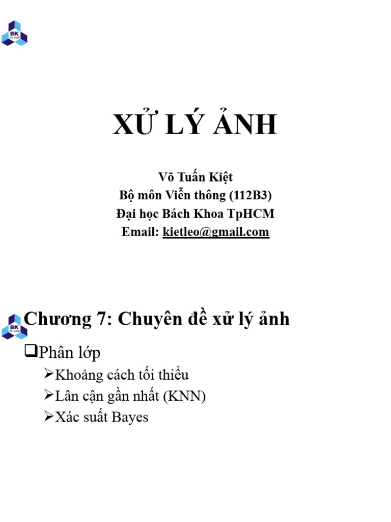 Xu Ly Anh Xla c7 Cac Chuyen de Xu Ly Anh 08082018 | PDF
