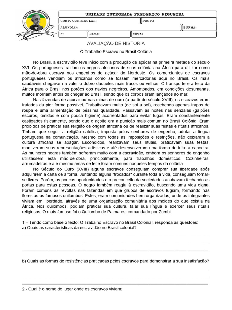 Historia 7 Ano 4bim 2023 | PDF