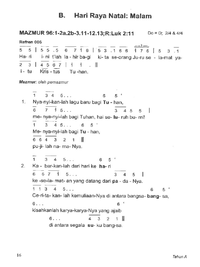 mazmur malam natal | PDF