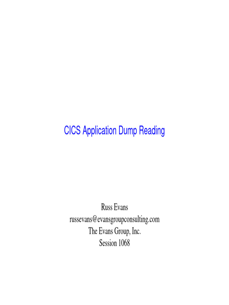 CICS Transaction Dump Analysis | PDF | Software Development | Systems Engineering