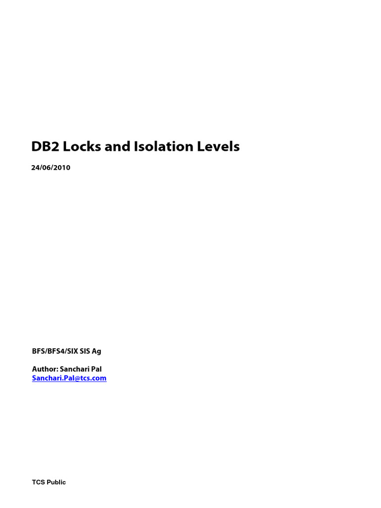 DB2 Locks and Isolations | PDF | Database Transaction | Concurrency ...