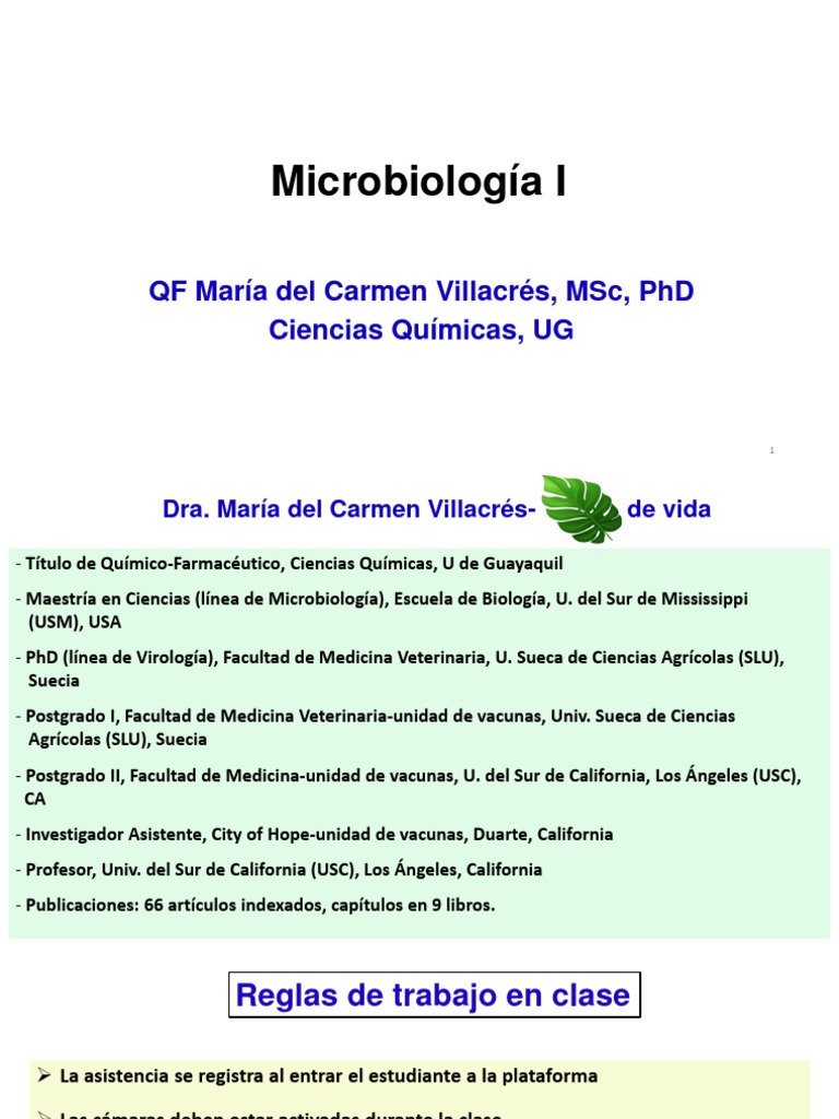 (Diapositiva de Clases) 1°PARCIALMicrobiologia I-Charla 1 (2907) | PDF | Microbiología ...