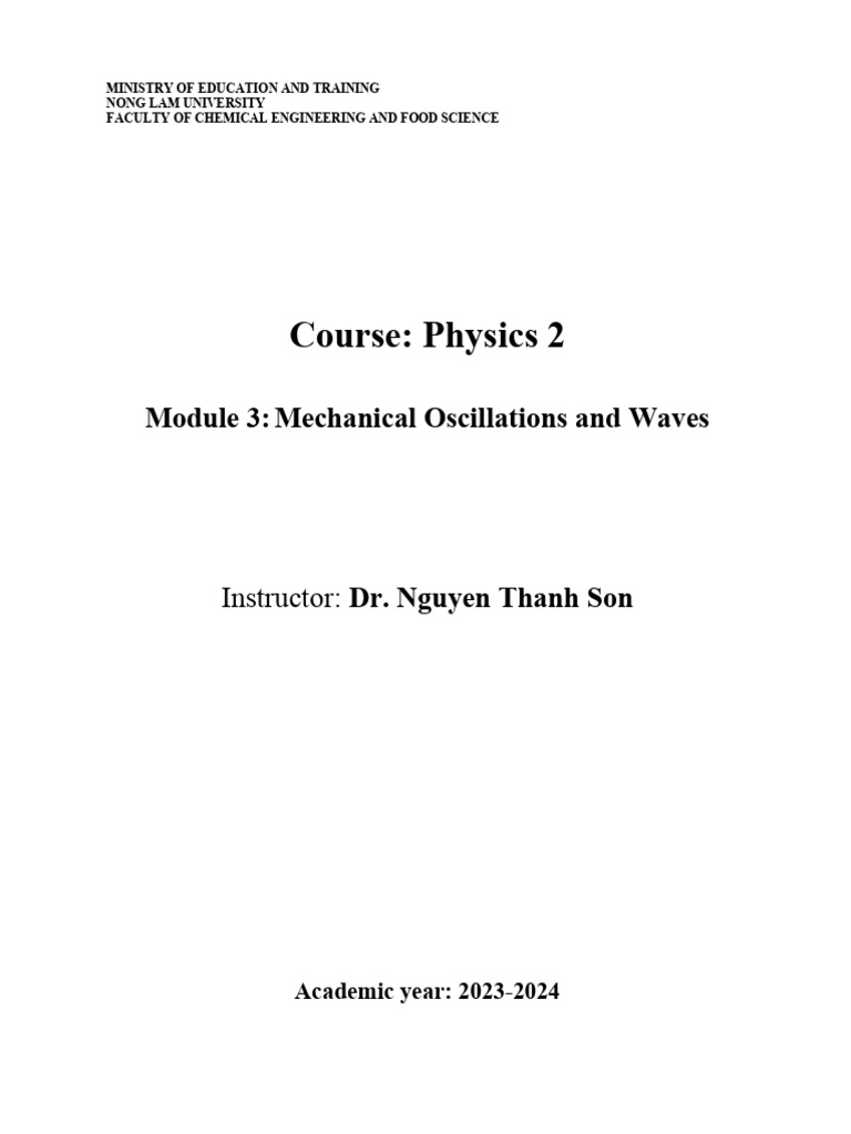 Module 3 Mechanic Waves 2023 | PDF | Waves | Resonance