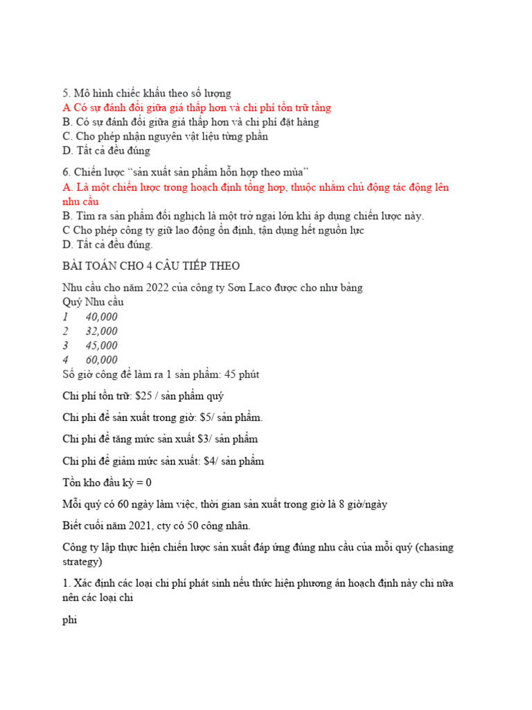 Đề thi QLSX | PDF