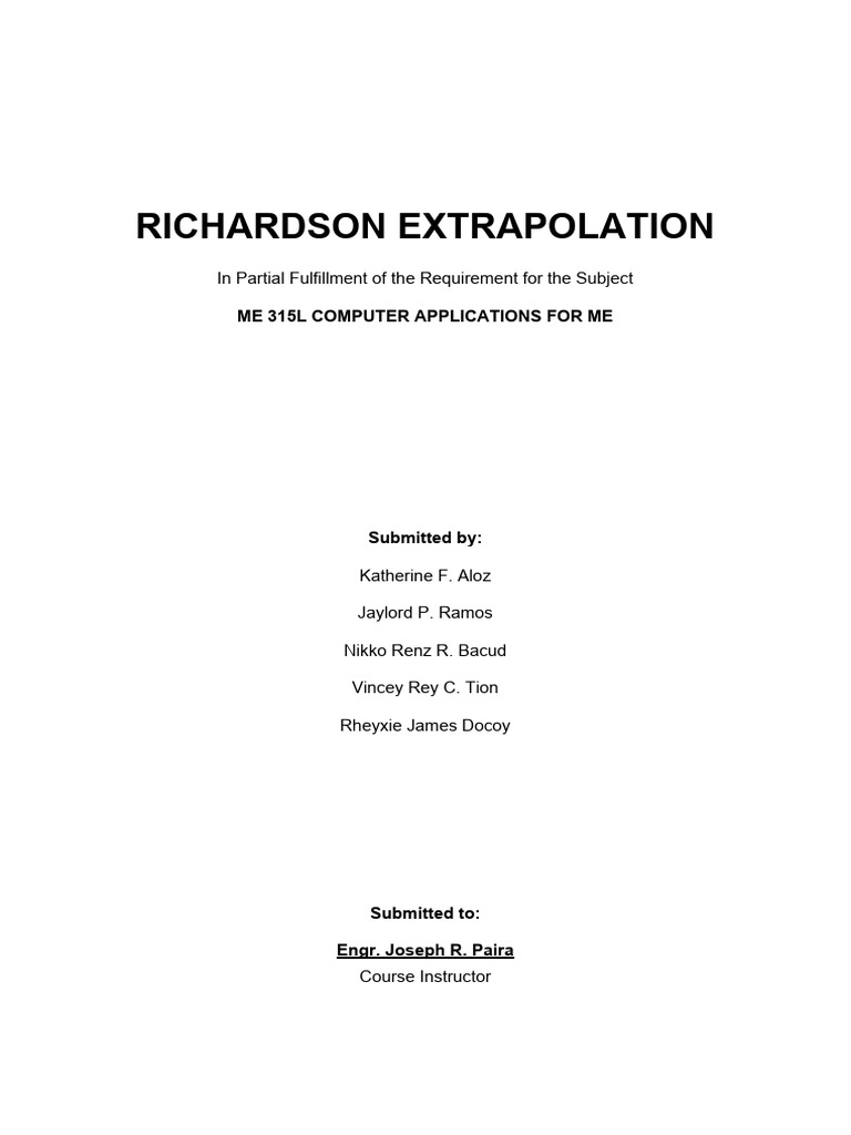 Richardson Extrapolation Paper | PDF | Numerical Analysis | Mathematical Optimization