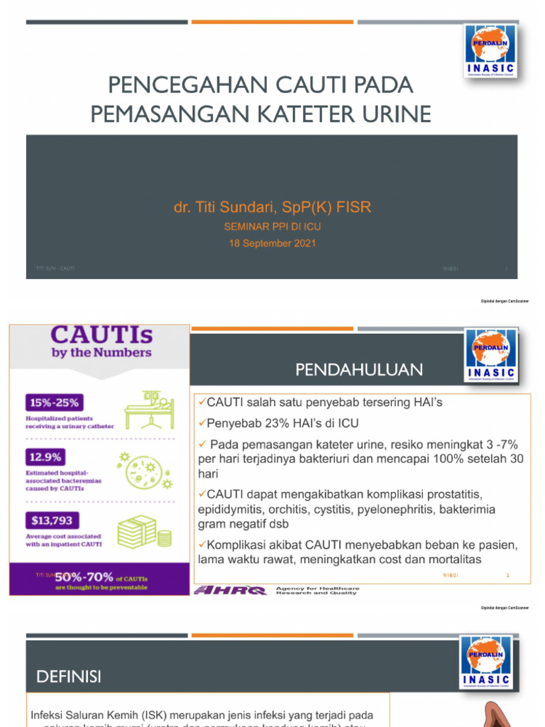 PENCEGAHAN CAUTI PADA PEMASANGAN KATETER URINE Fix | PDF