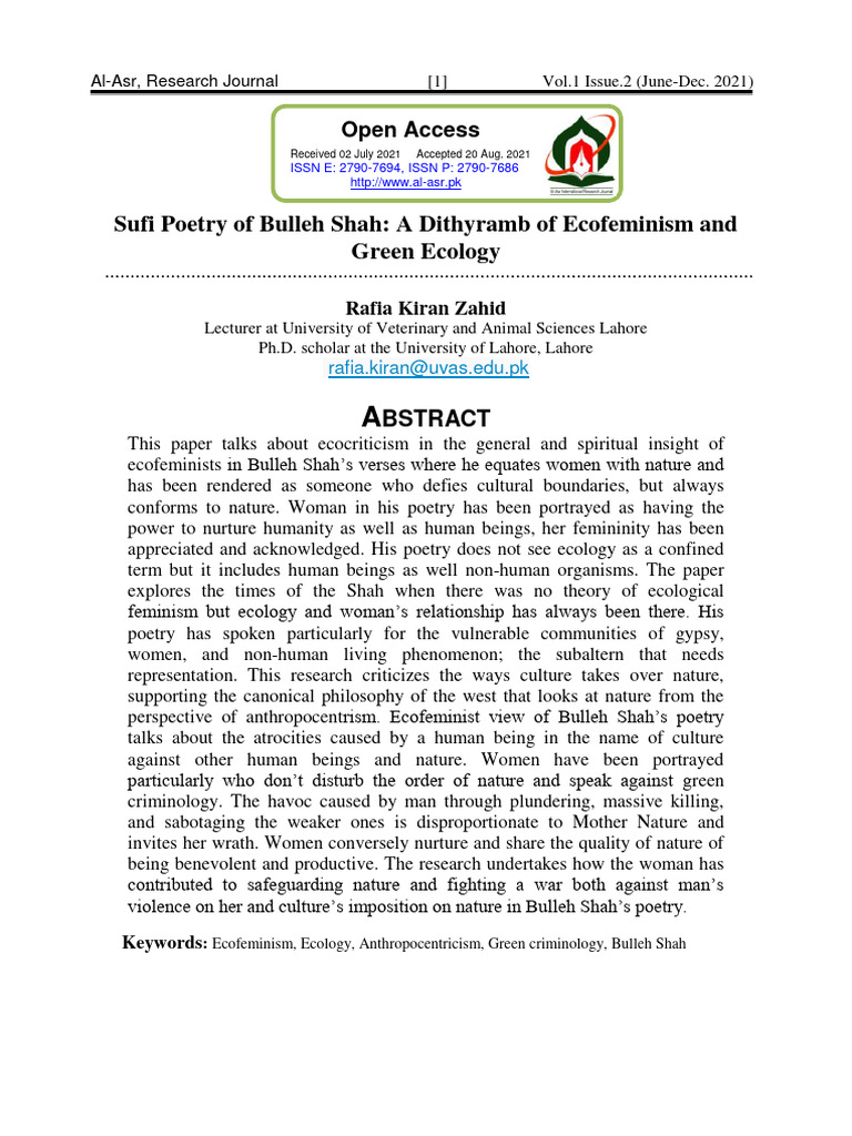 Sufi+Poetry+of+Bulleh+Shah+a+Dithyramb+of+Ecofeminism+and+Green+Ecology ...