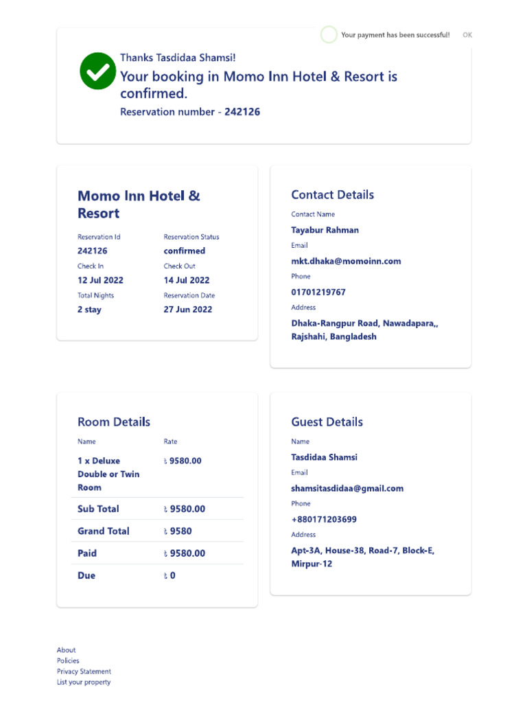 Momo Inn Payment | PDF