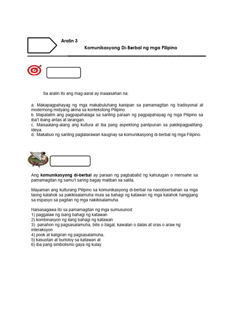 Di-Berbal Na Komunikasyon | PDF