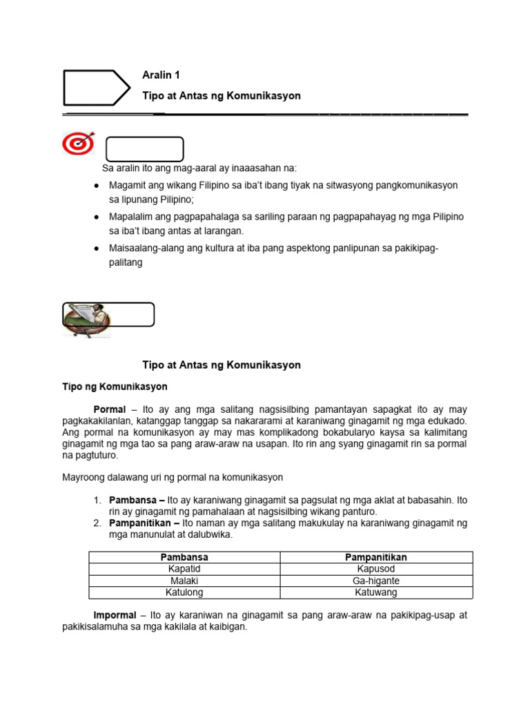 Antas NG Komunikasyon | PDF
