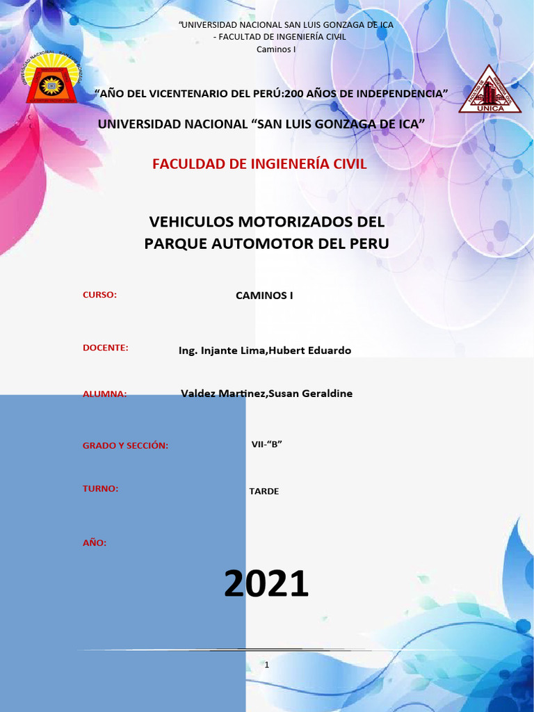 Vehiculos Motorizados Del Parque Automotor Del Peru | PDF