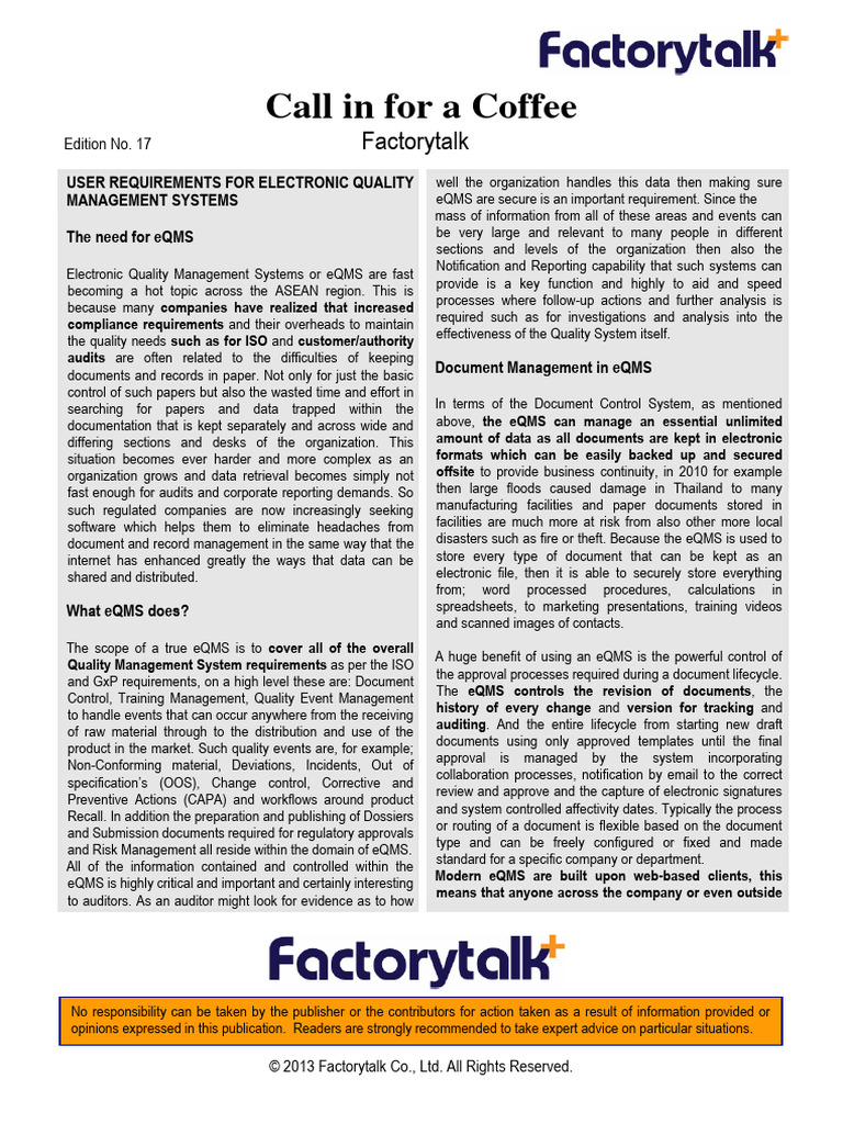 eQMS User Requirements Explained | PDF | Audit | Enterprise Resource Planning