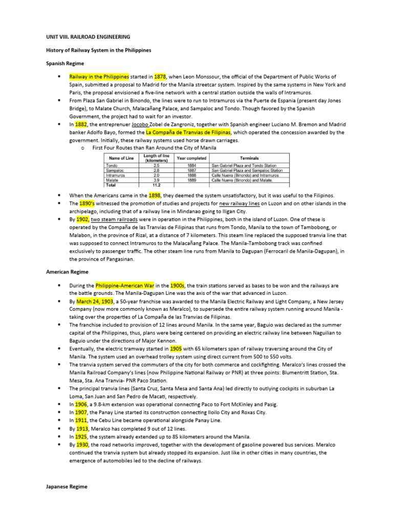 Highway and Railroad Engineering Unit 8 | PDF | Rail Transport | Light Rail