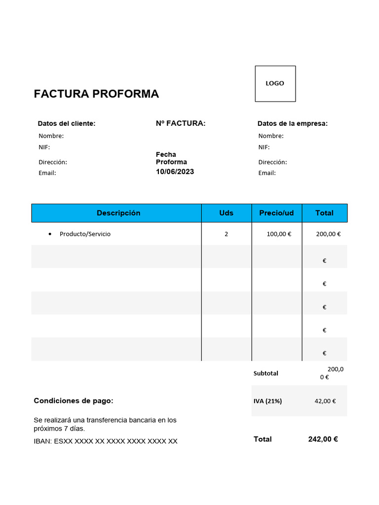 Factura_Proforma_Word | PDF